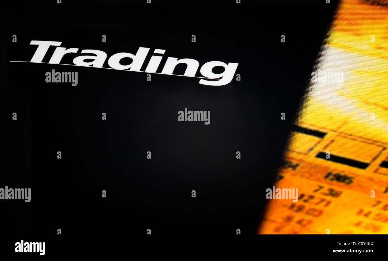 Stock exchange trading leaflet cover close-up Stock Photo - Alamy