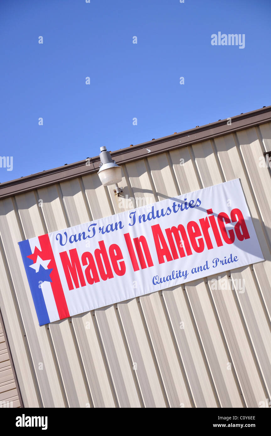 Made in America sign on local business, Waco, Texas, USA Stock Photo ...