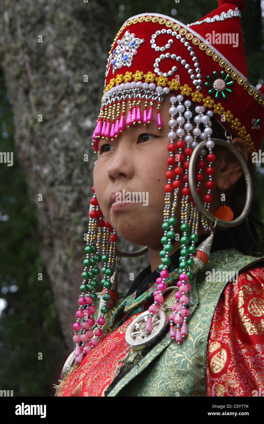 Girl in the Buryat national costume Stock Photo - Alamy
