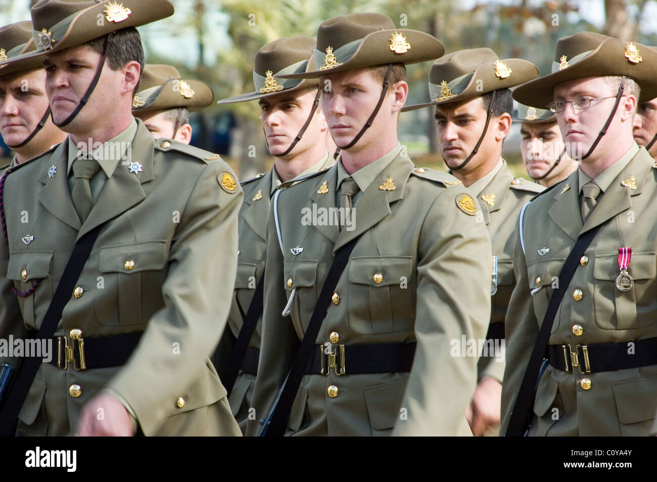 Australian Army soldiers on parade, Torrens Parade Grounds in the city ...