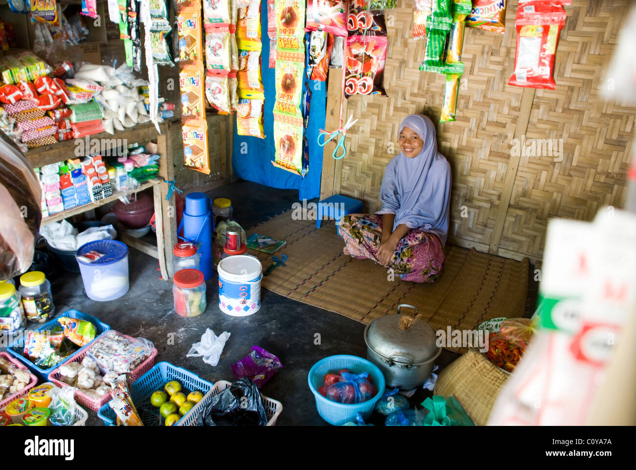 small shop interior lombok indonesia Stock Photo - Alamy