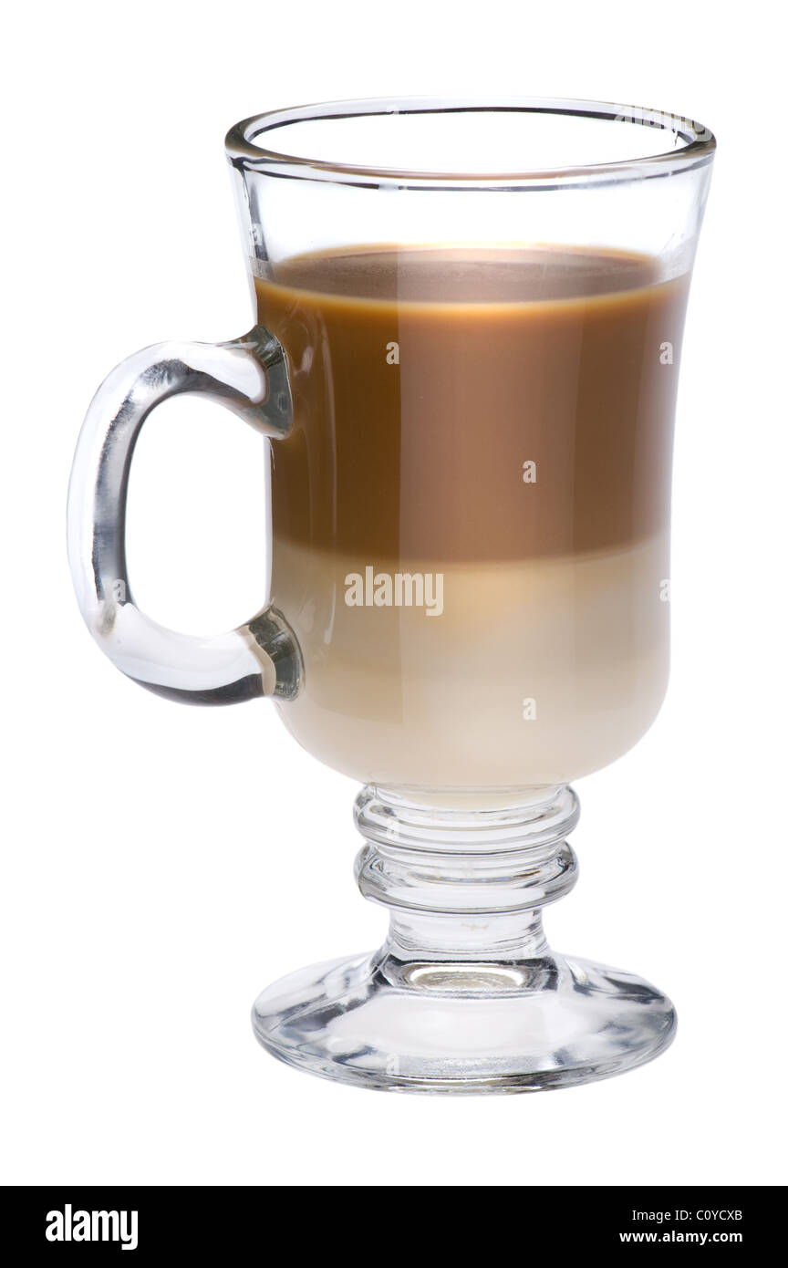 object on white - Irish coffee close up Stock Photo - Alamy