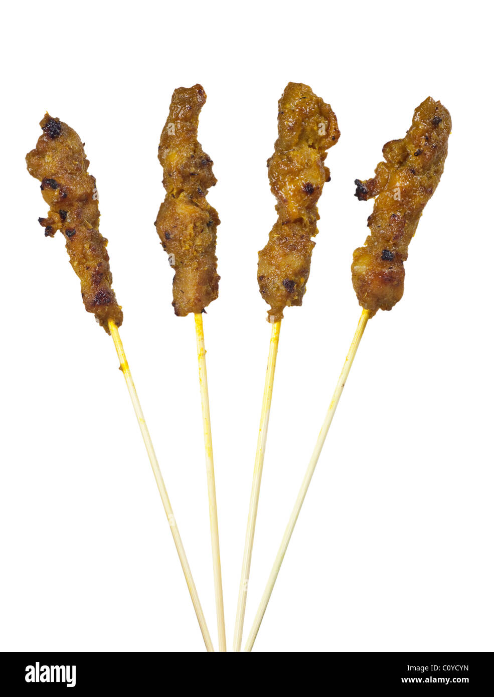 Asian cuisine - Satay isolated on white background Stock Photo - Alamy