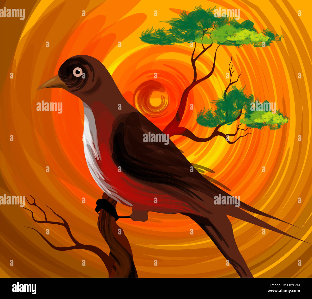 Stylized bird painting hi-res stock photography and images - Alamy