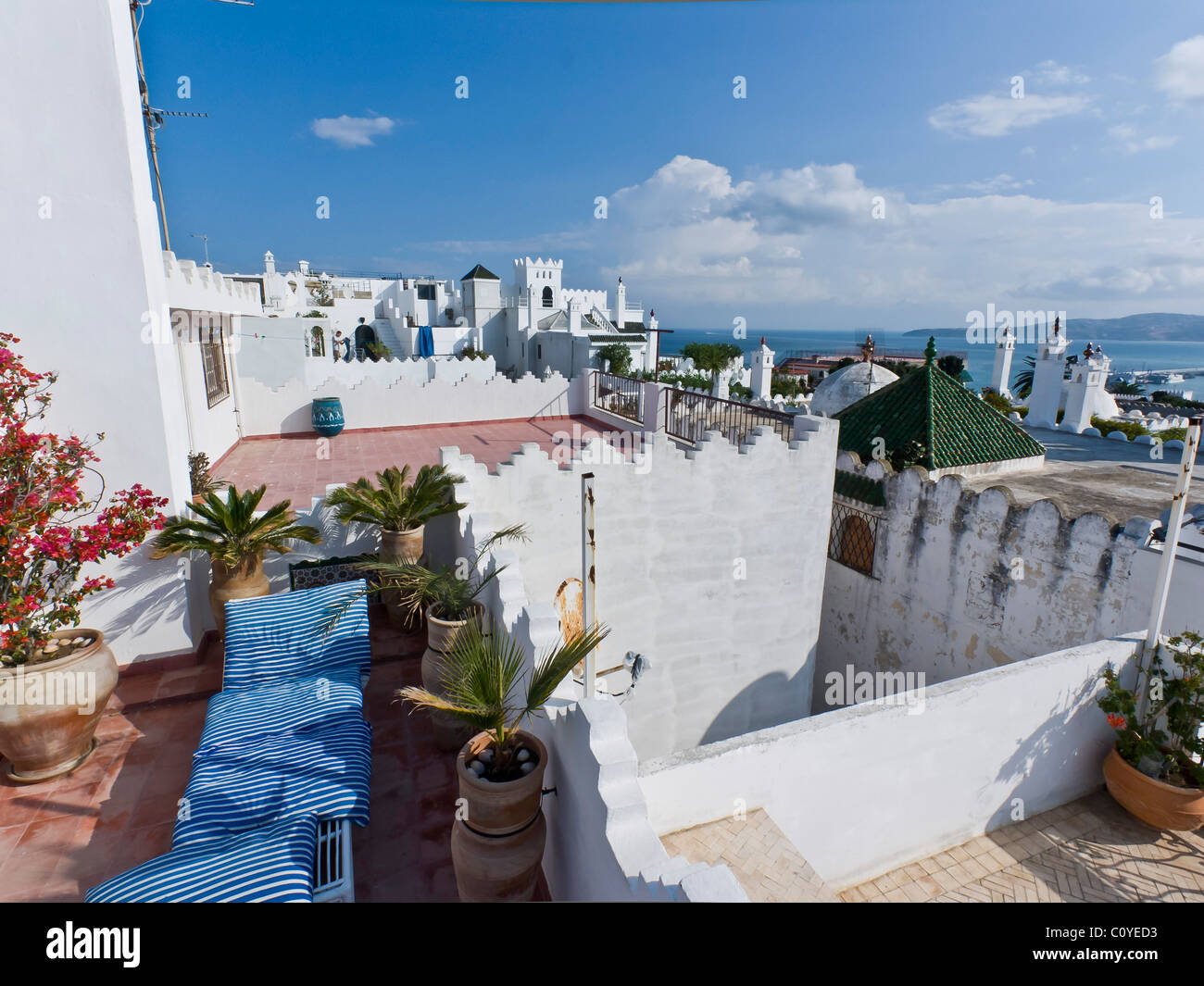 rooftop views Tangiers Kasbah medina at night Stock Photo - Alamy