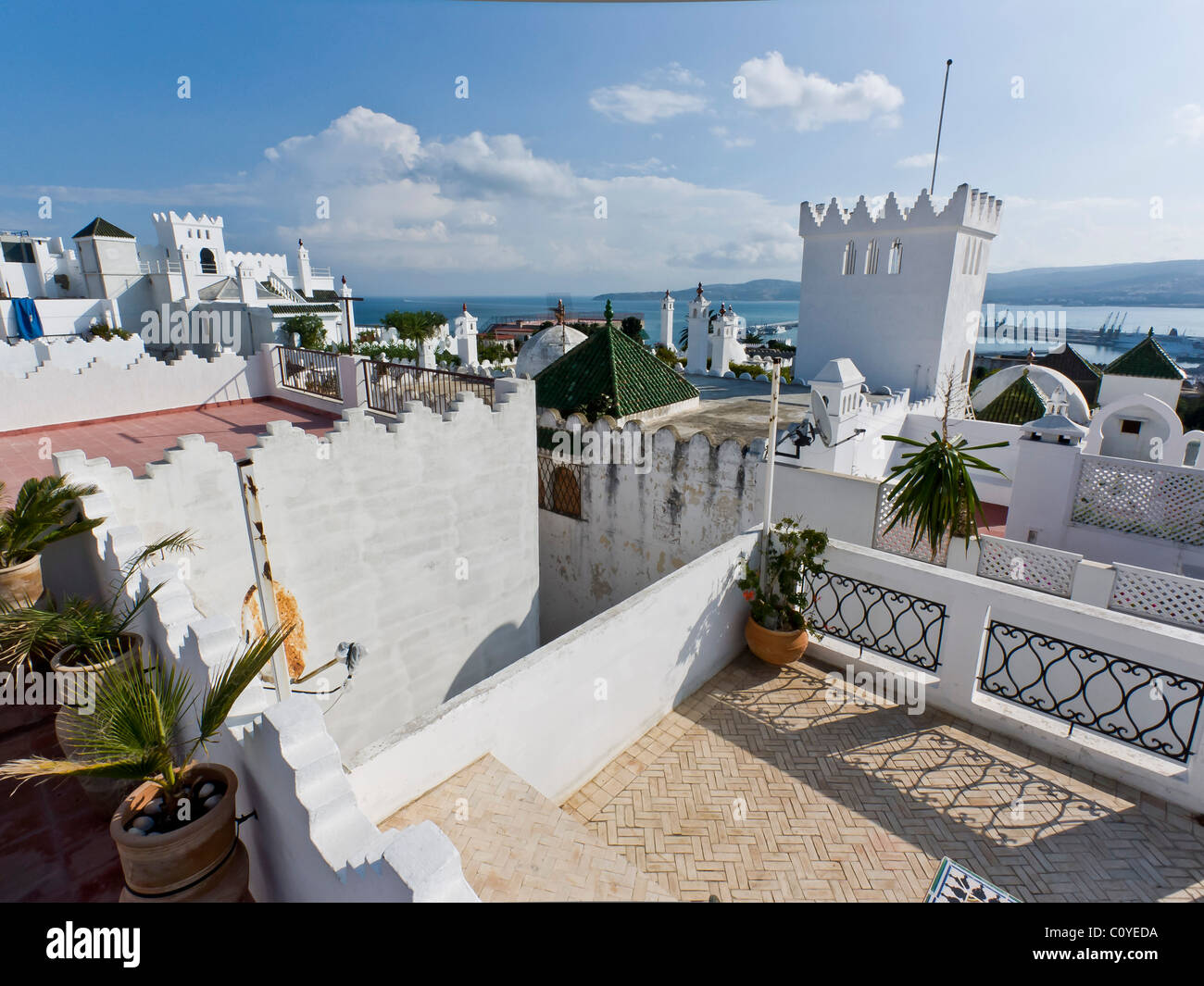 rooftop views Tangiers Kasbah medina at night Stock Photo - Alamy