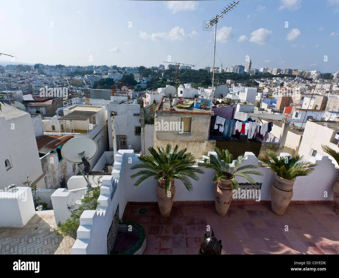 rooftop views Tangiers Kasbah medina at night Stock Photo - Alamy