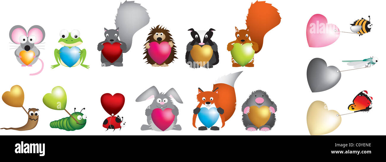 british wildlife cartoon series Stock Photo - Alamy