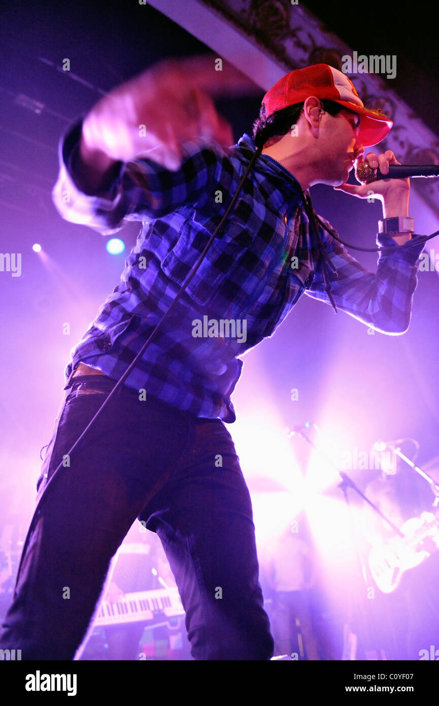 Gabe Saporta of Cobra Starship performing live on 'The Sassy Back Tour ...