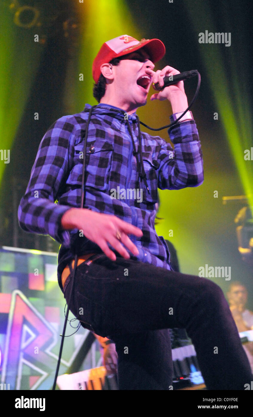 Gabe Saporta of Cobra Starship performing live on 'The Sassy Back Tour ...