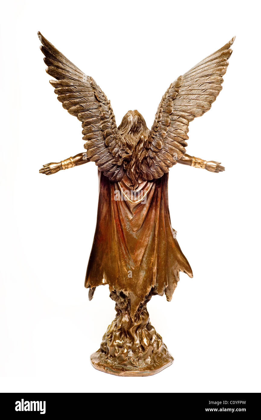 bronze angel statue back side Stock Photo - Alamy