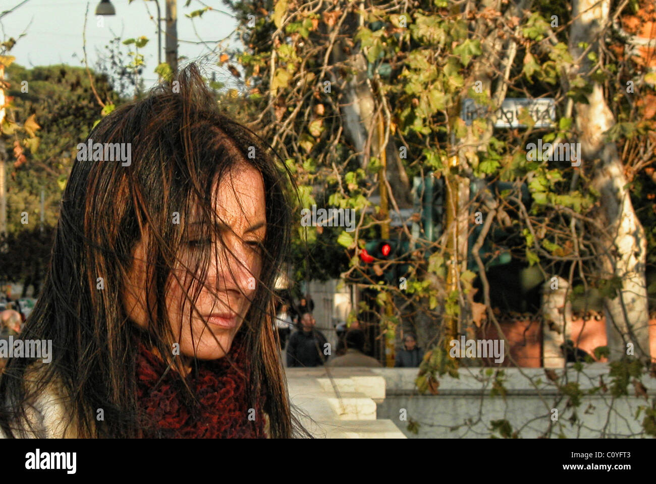 A girl and her thoughts, Rome, Italy, December 2004 Stock Photo - Alamy