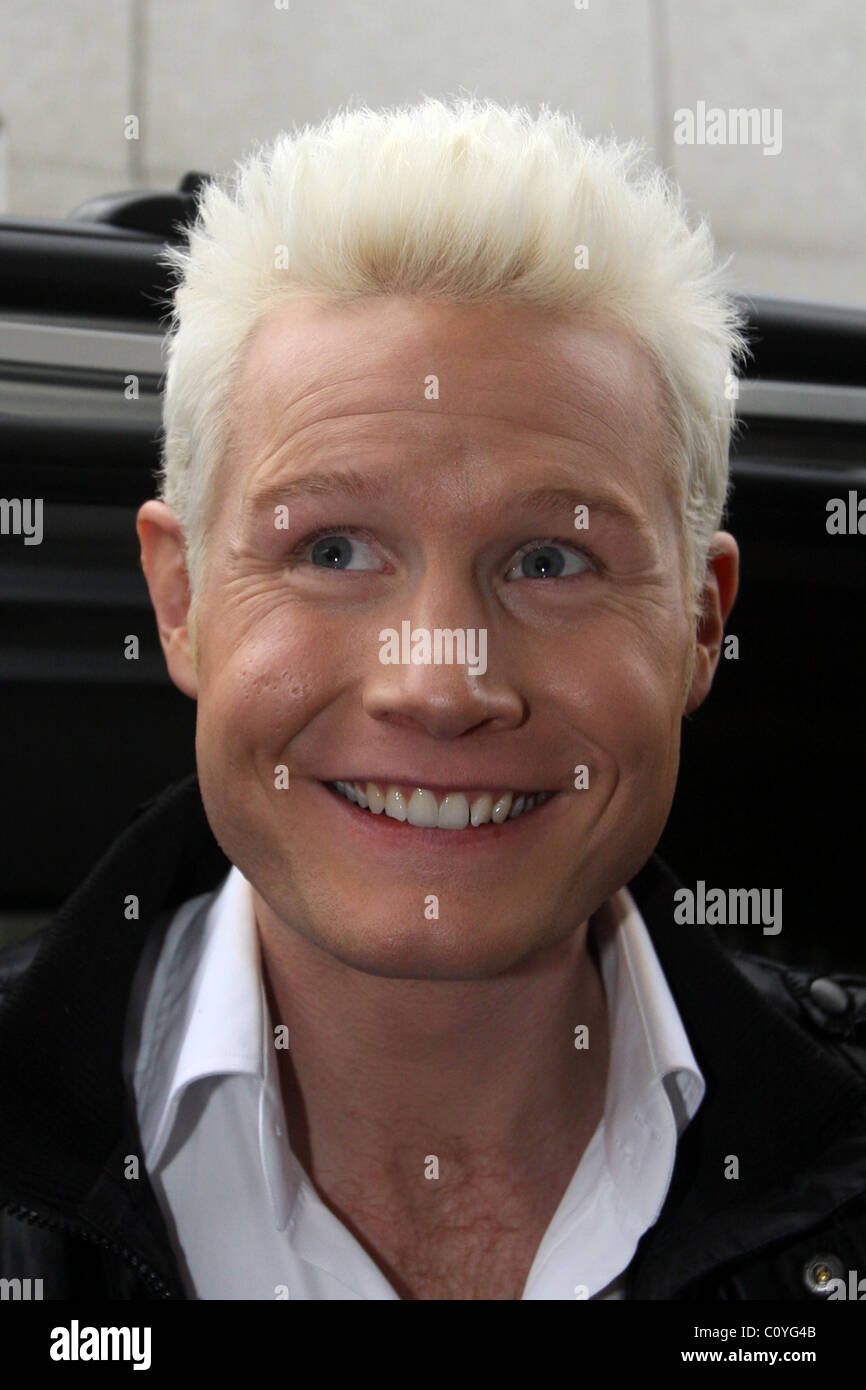 Rhydian Roberts signs autographs for waiting fans outside the ITV ...