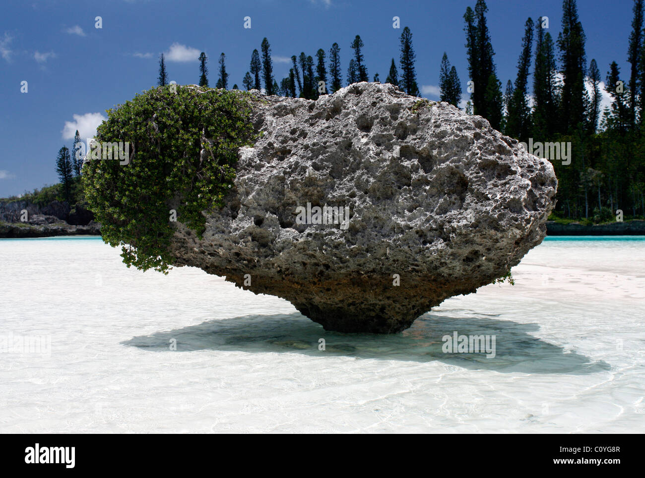 Rock flying over the sea Stock Photo - Alamy