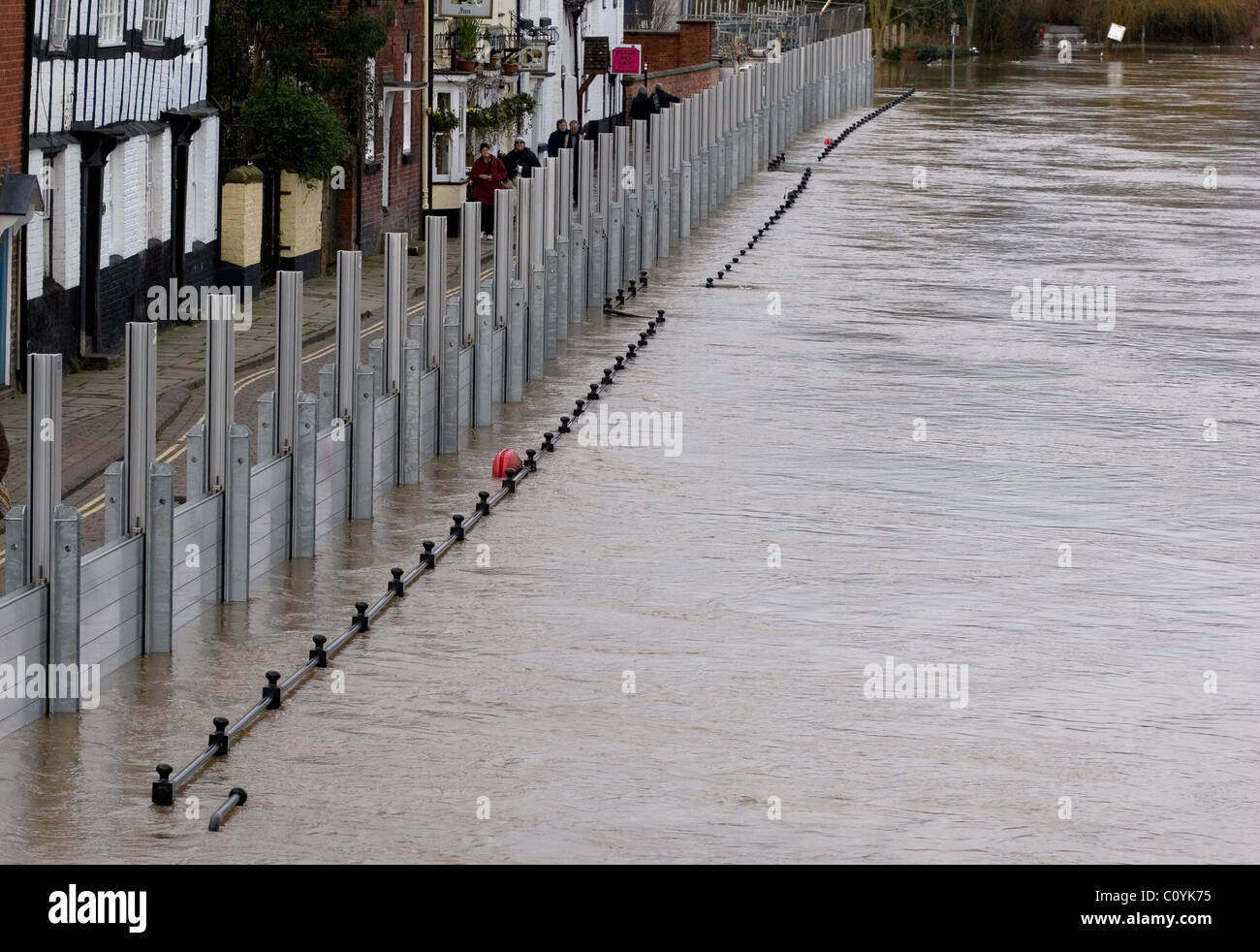 Flooding in the town of Bewdley in Shropshire and surrounding areas ...