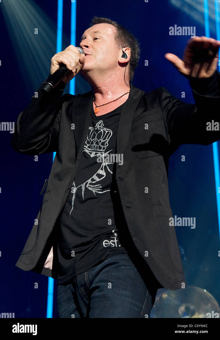 Jim Kerr of Simple Minds performing on the first night of their "30th ...