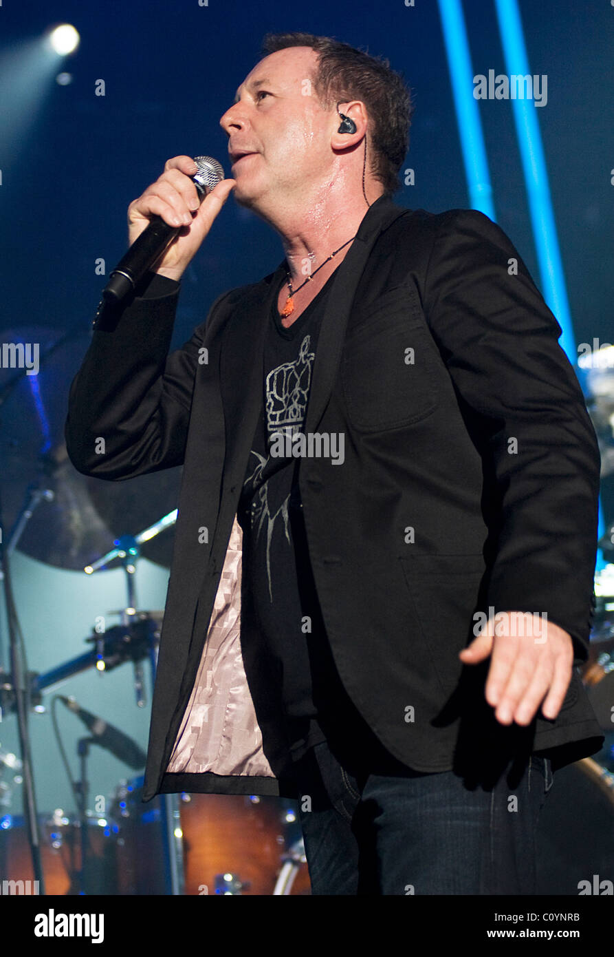 Jim Kerr of Simple Minds performing on the first night of their "30th ...