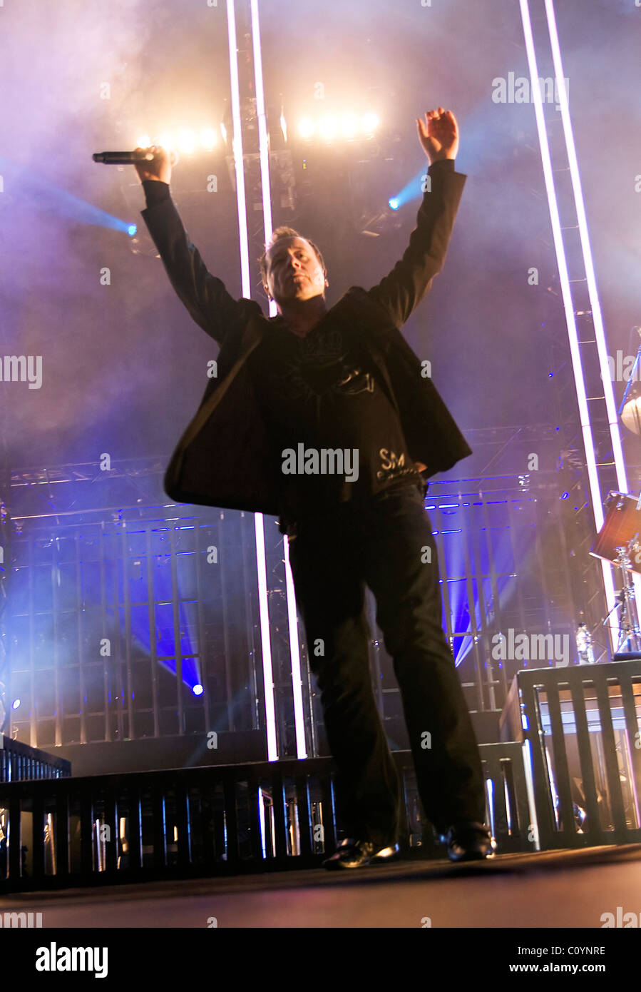 Jim Kerr of Simple Minds performing on the first night of their "30th ...