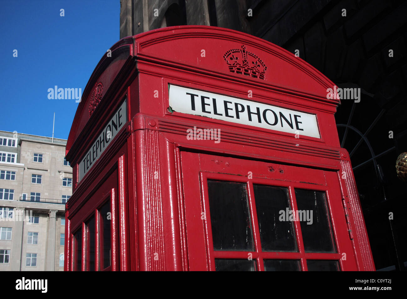 red British telephone box Stock Photo - Alamy