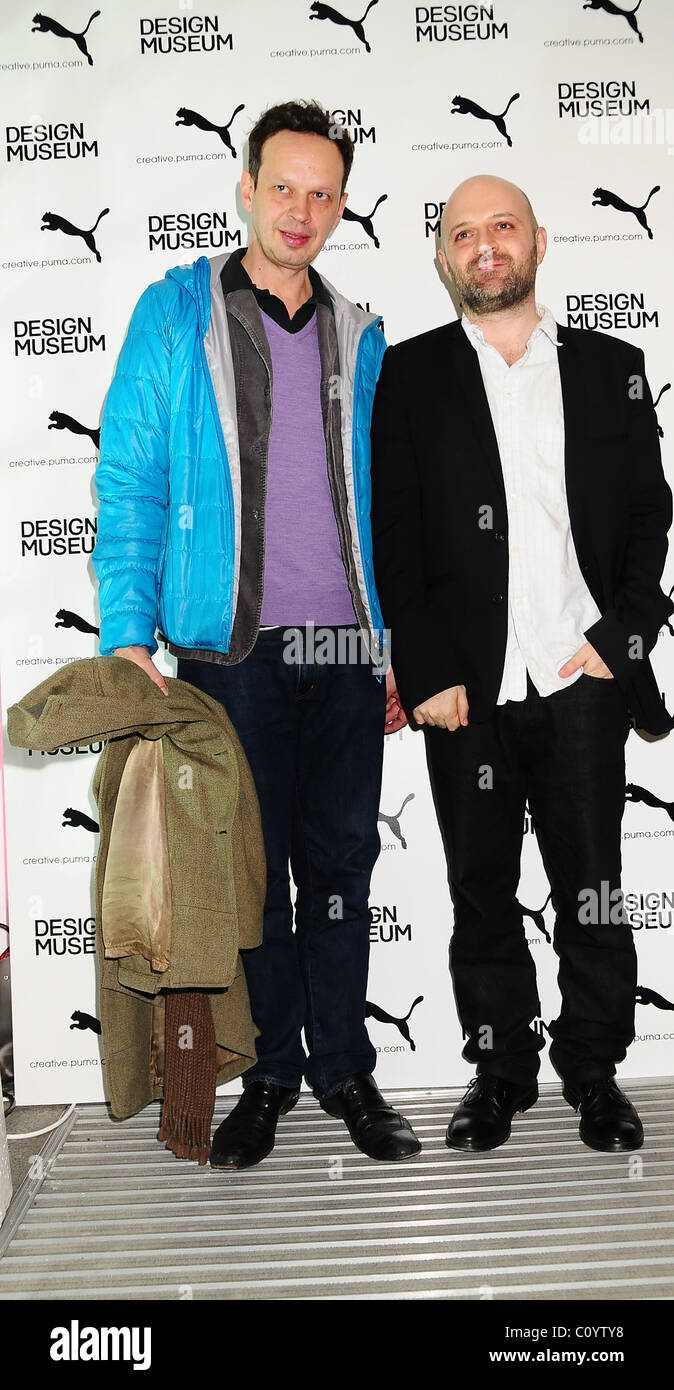 Fashion designer Hussein Chalayan (right) and guest attend the Puma ...