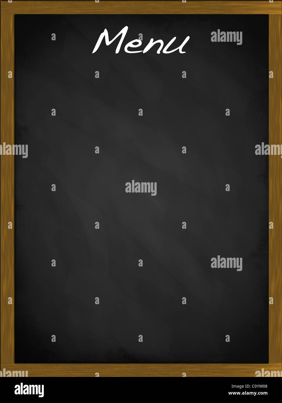 Vertical restaurant empty menu on a framed blackboard Stock Photo - Alamy