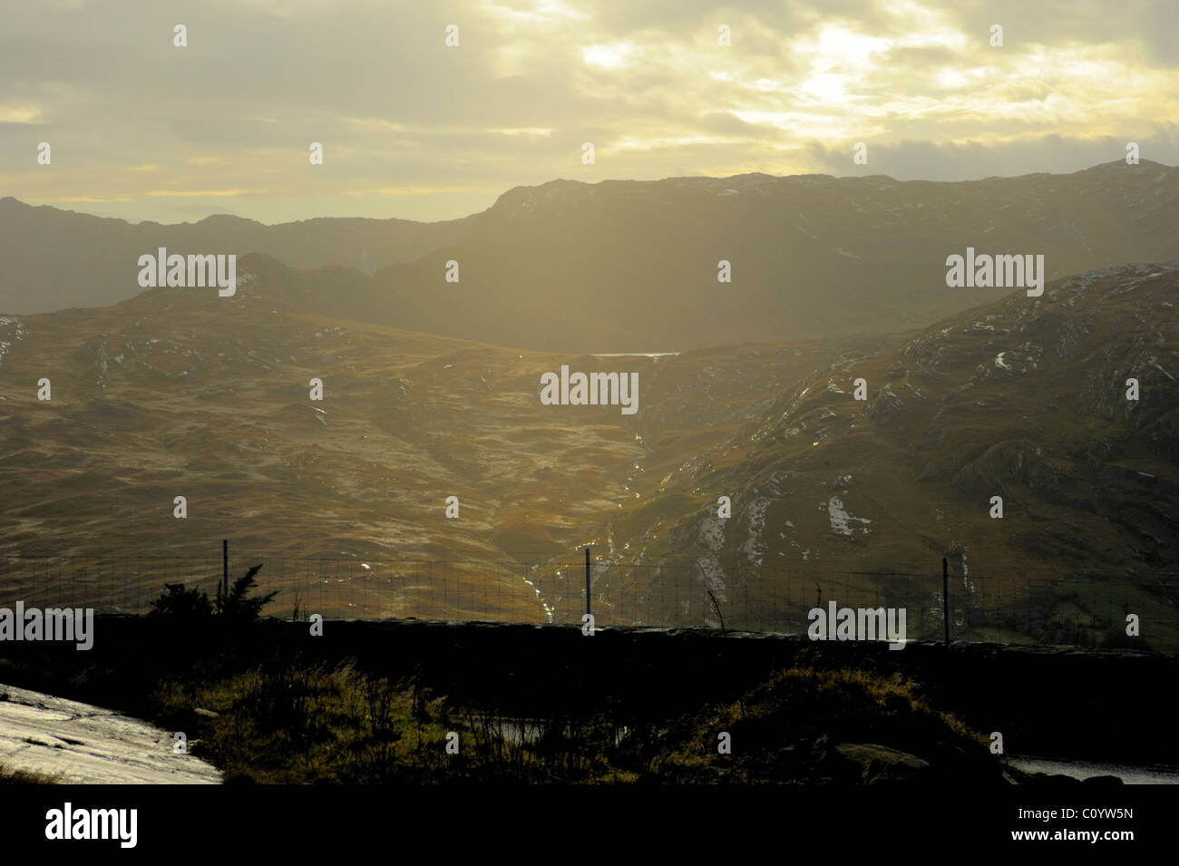 Barley Lake in mist and sun Stock Photo - Alamy
