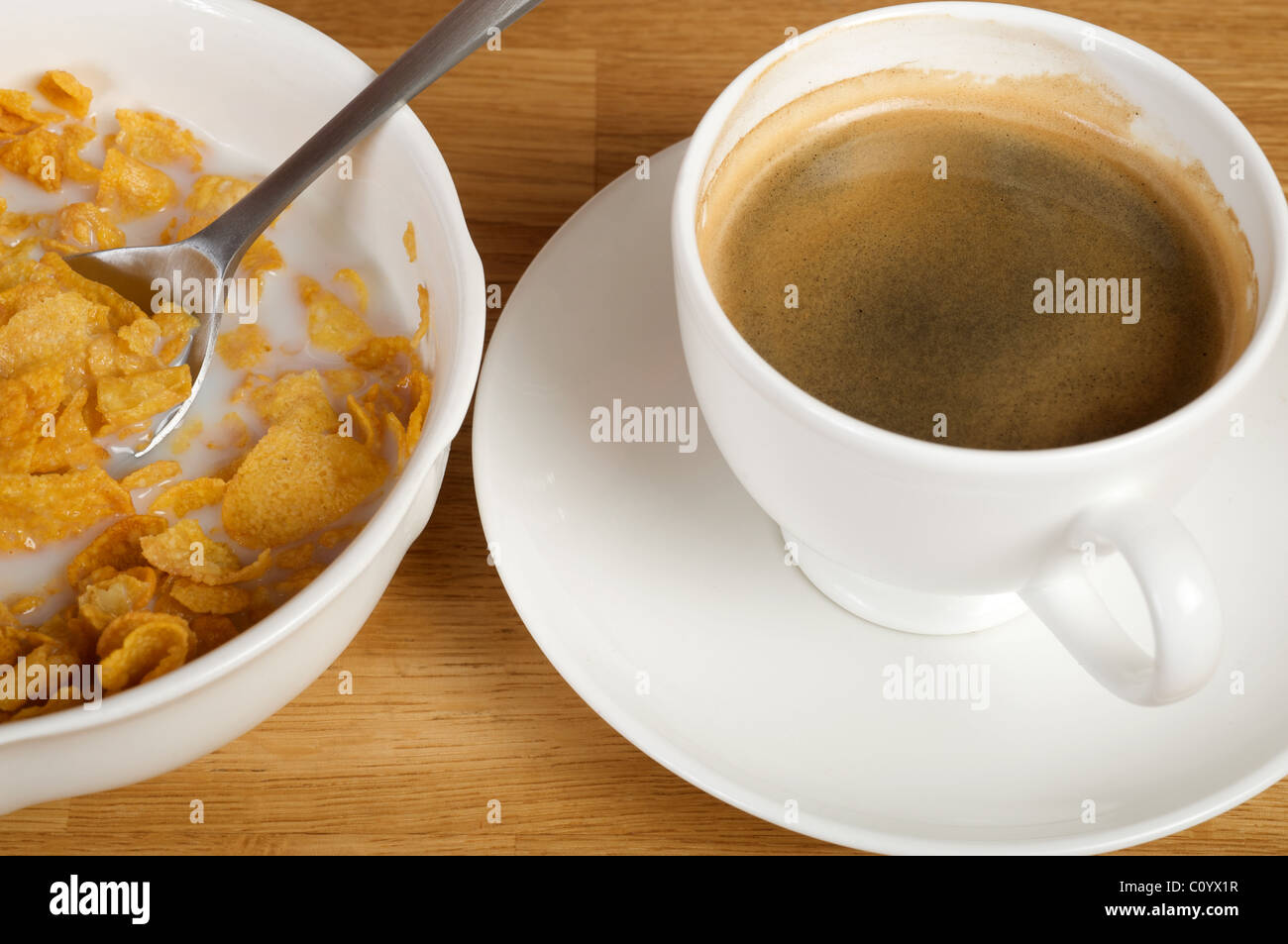 Cornflakes and coffee Stock Photo - Alamy