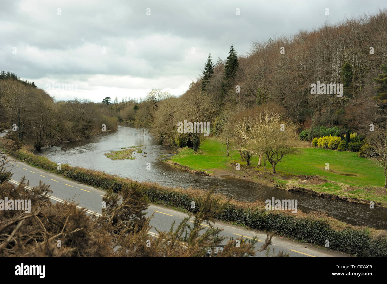 The river Bandon from the railway line path Stock Photo - Alamy