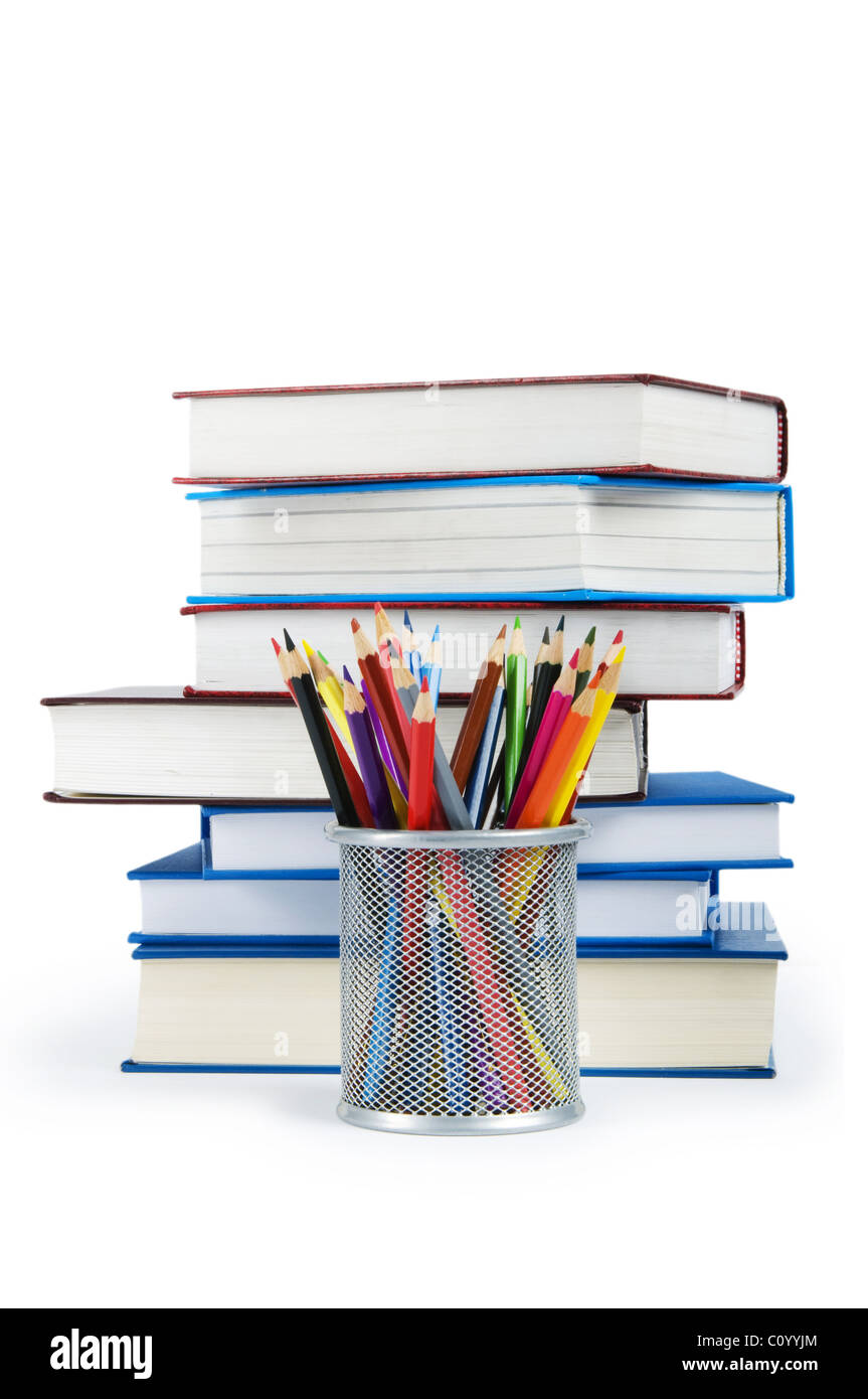 Back to school concept with books and pencils Stock Photo - Alamy