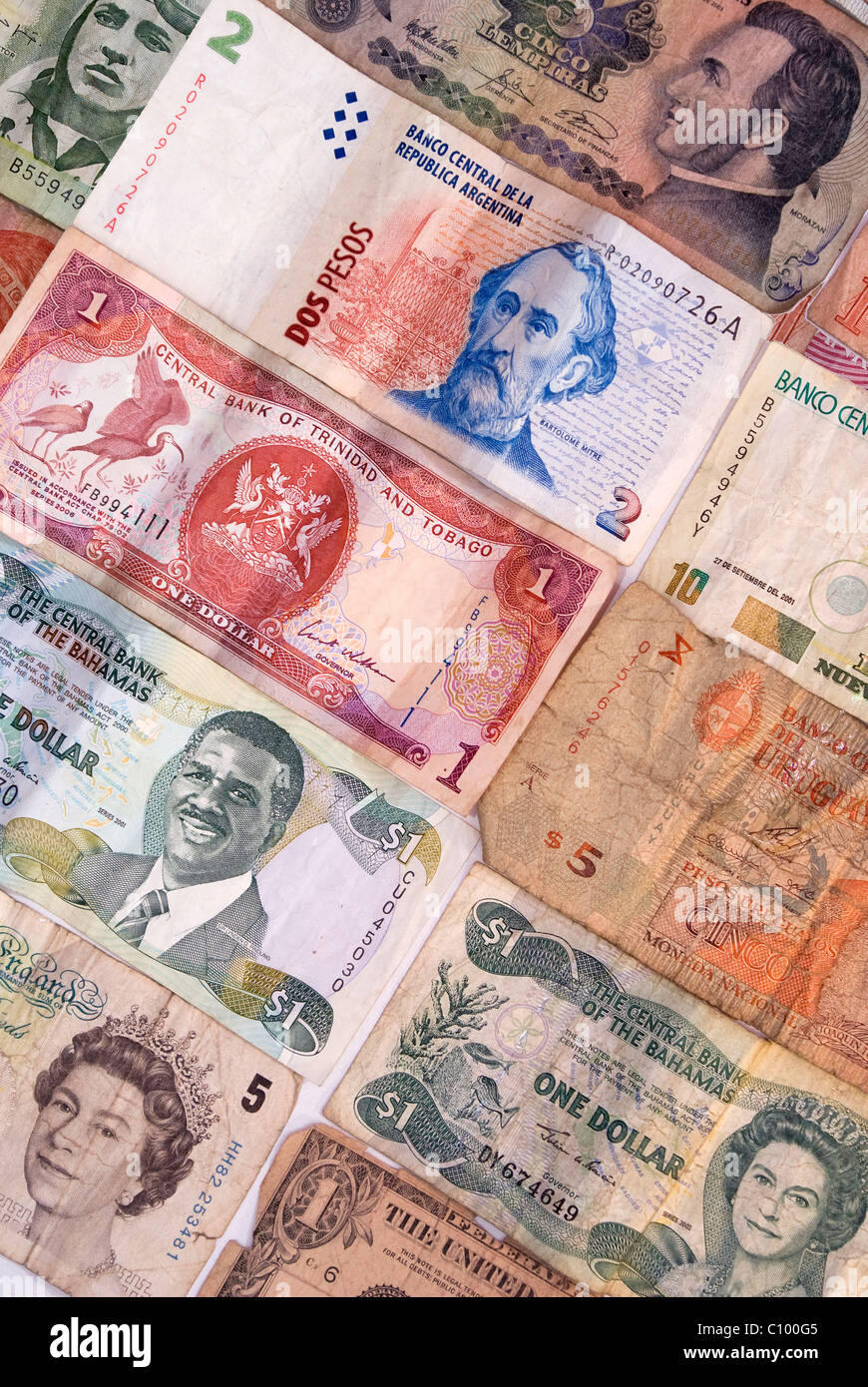 Paper Money from a variety of countries Stock Photo - Alamy
