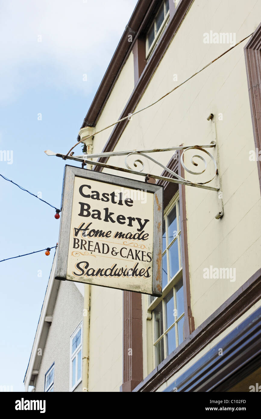 A sign advertising home made bread, cakes and sandwiches at the Castle ...
