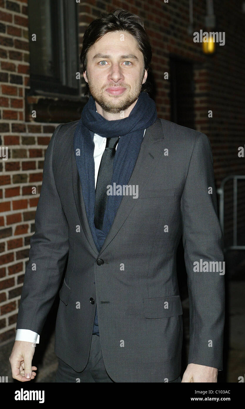 Zach Braff outside the Ed Sullivan Theater for 'The Late Show with ...
