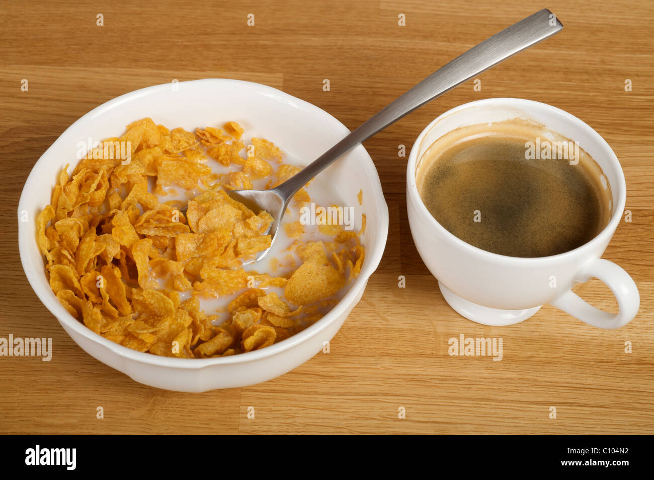 Cornflakes and coffee Stock Photo - Alamy