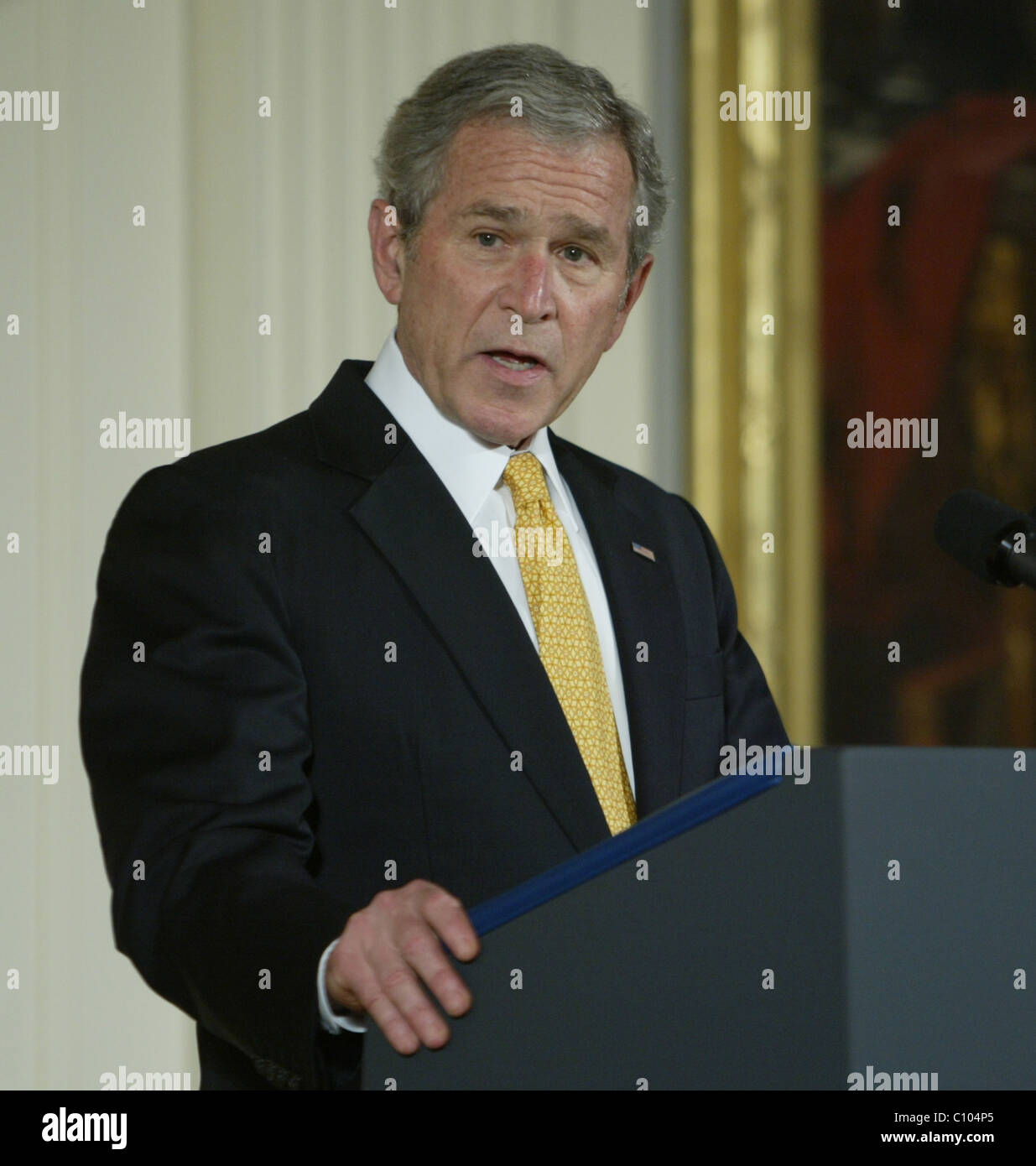 President George W. Bush speaks before awarding the Presidential Medal ...