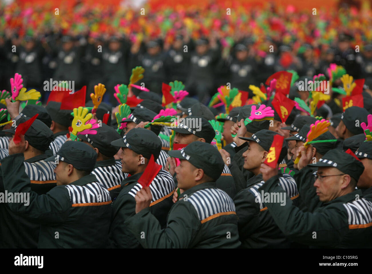 LIFE OF MIME Crooks at a prison in China put on a glizty variety show ...