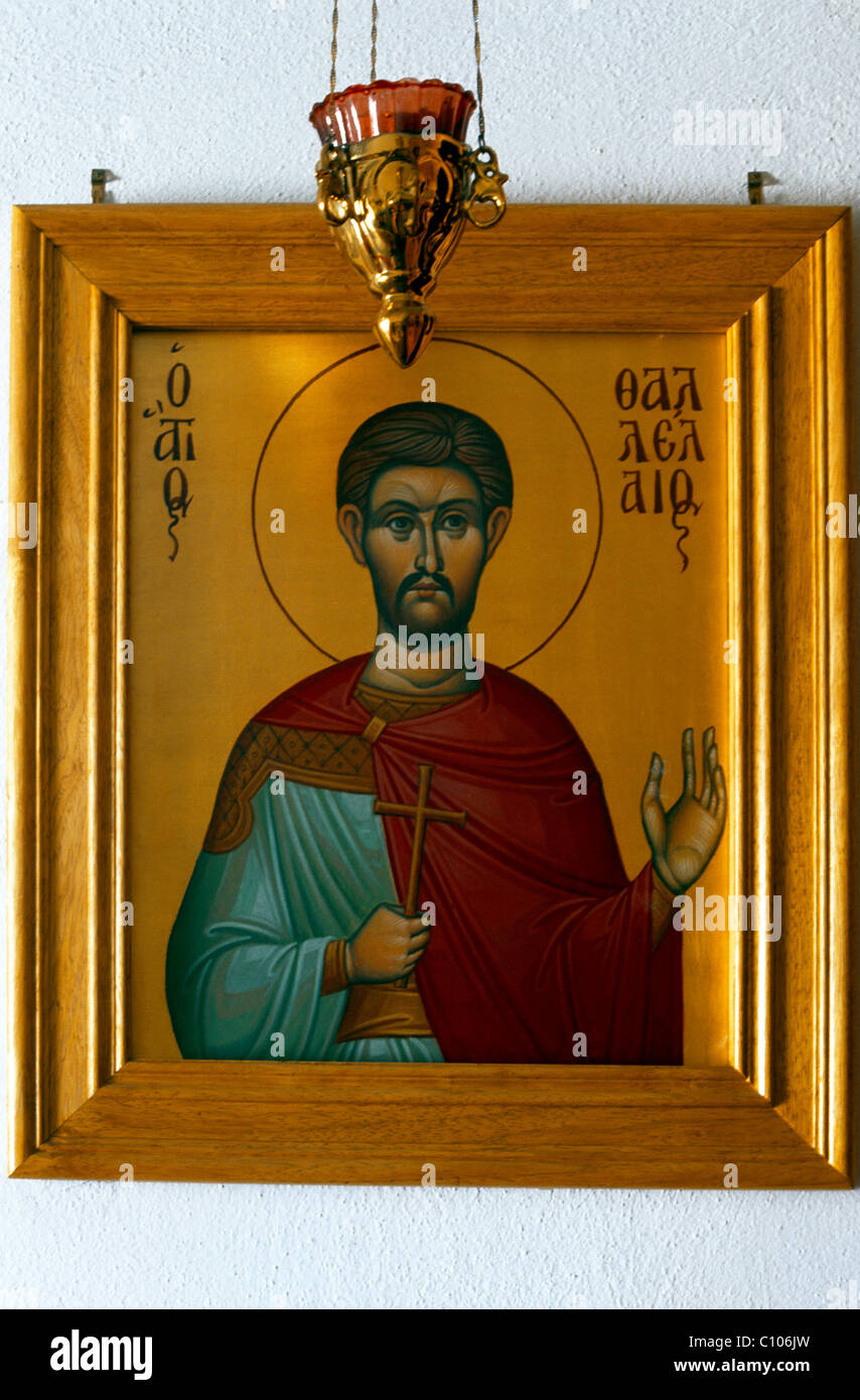 Samos Greece The Three Churches Icon Of Saint Stock Photo - Alamy