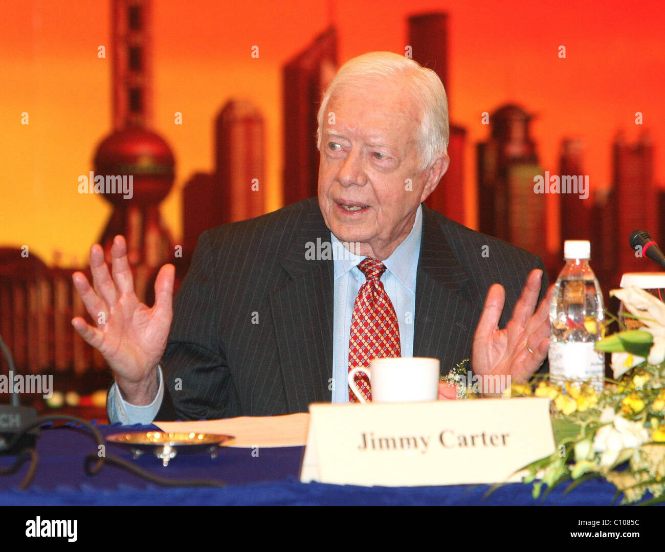 Former US President Jimmy Carter attends the opening ceremony of a ...