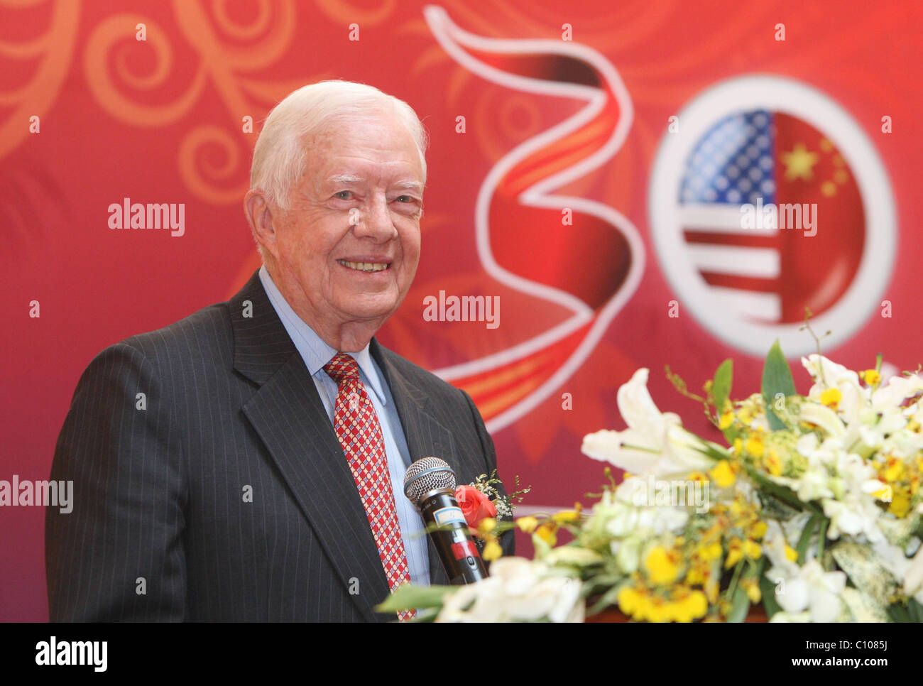Former US President Jimmy Carter attends the opening ceremony of a ...