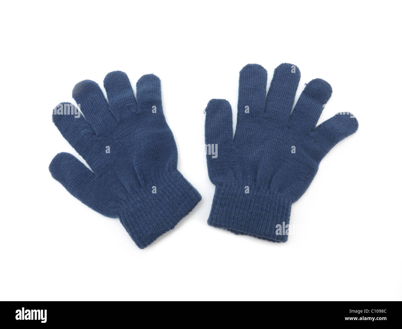 A Pair Of Children's Blue Gloves Stock Photo - Alamy