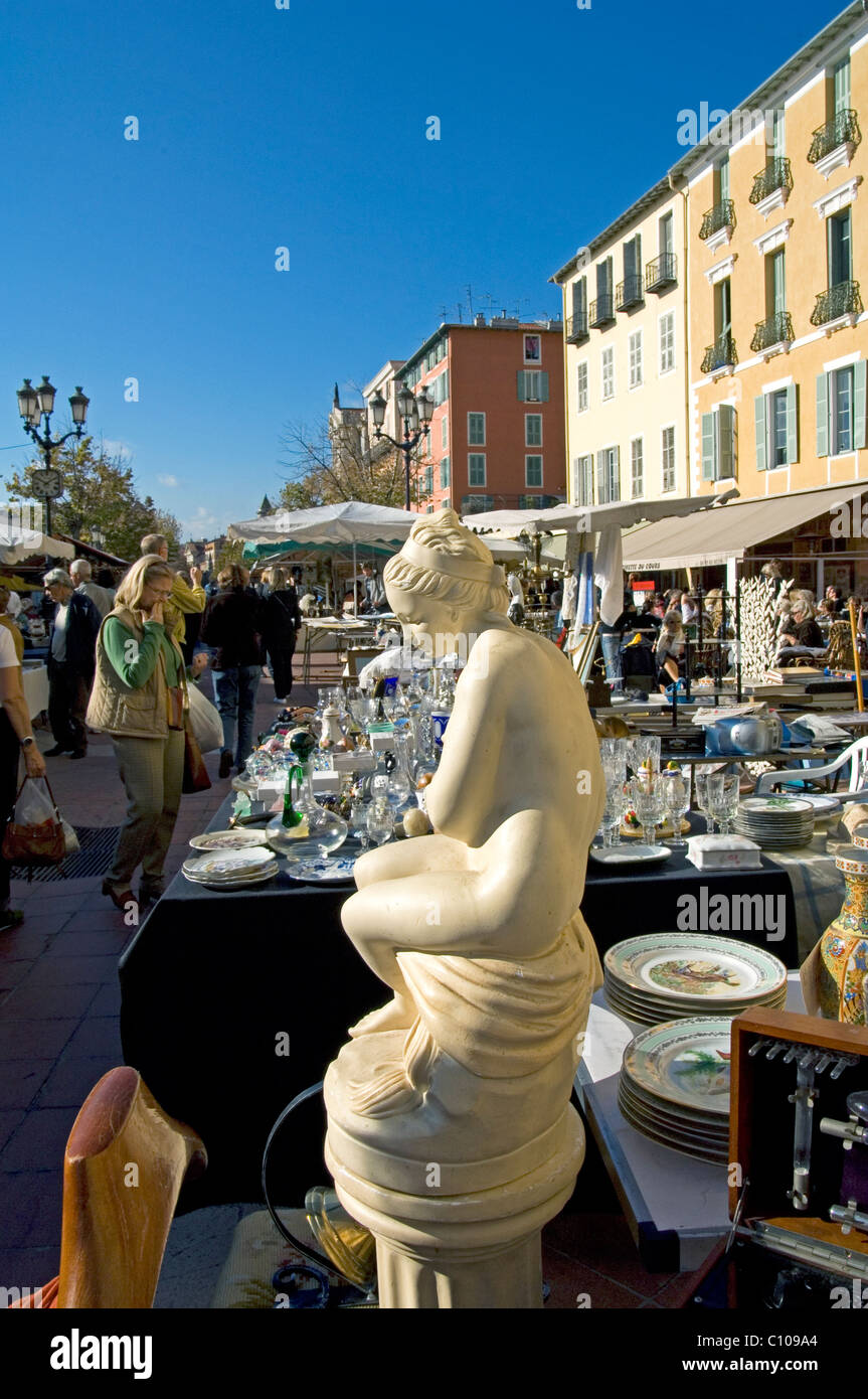 Nice Cote d'Azur France - the antiques and brocante market on the Cours ...