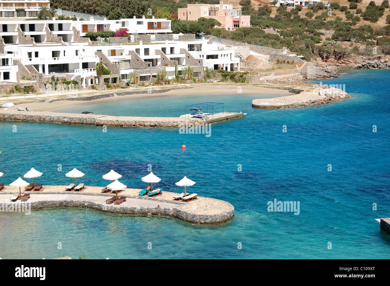 Beach of the luxury hotel, Crete, Greece Stock Photo - Alamy