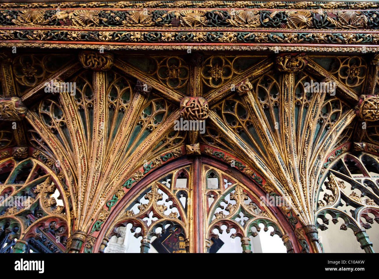 St Saviour, Dartmouth, Devon, 14th century church, the rood screen ...
