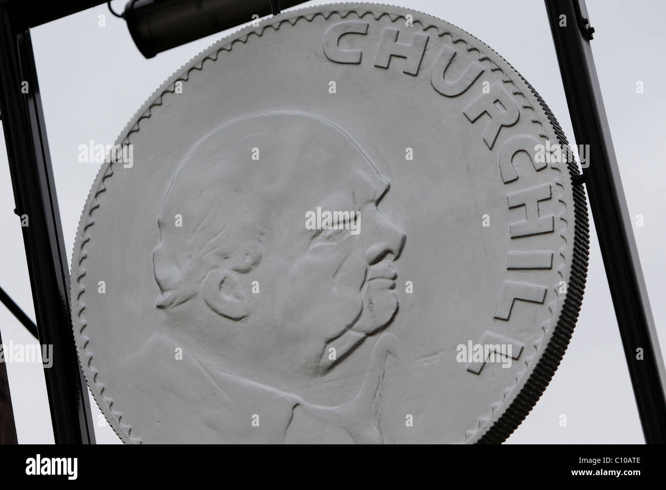 Close-up of a pub's Churchill sign in Somerset, UK Stock Photo - Alamy