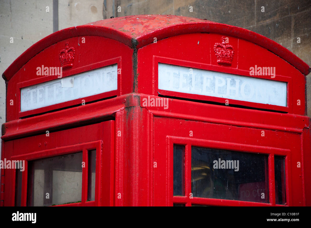 Old fashioned Red Phone box Stock Photo - Alamy