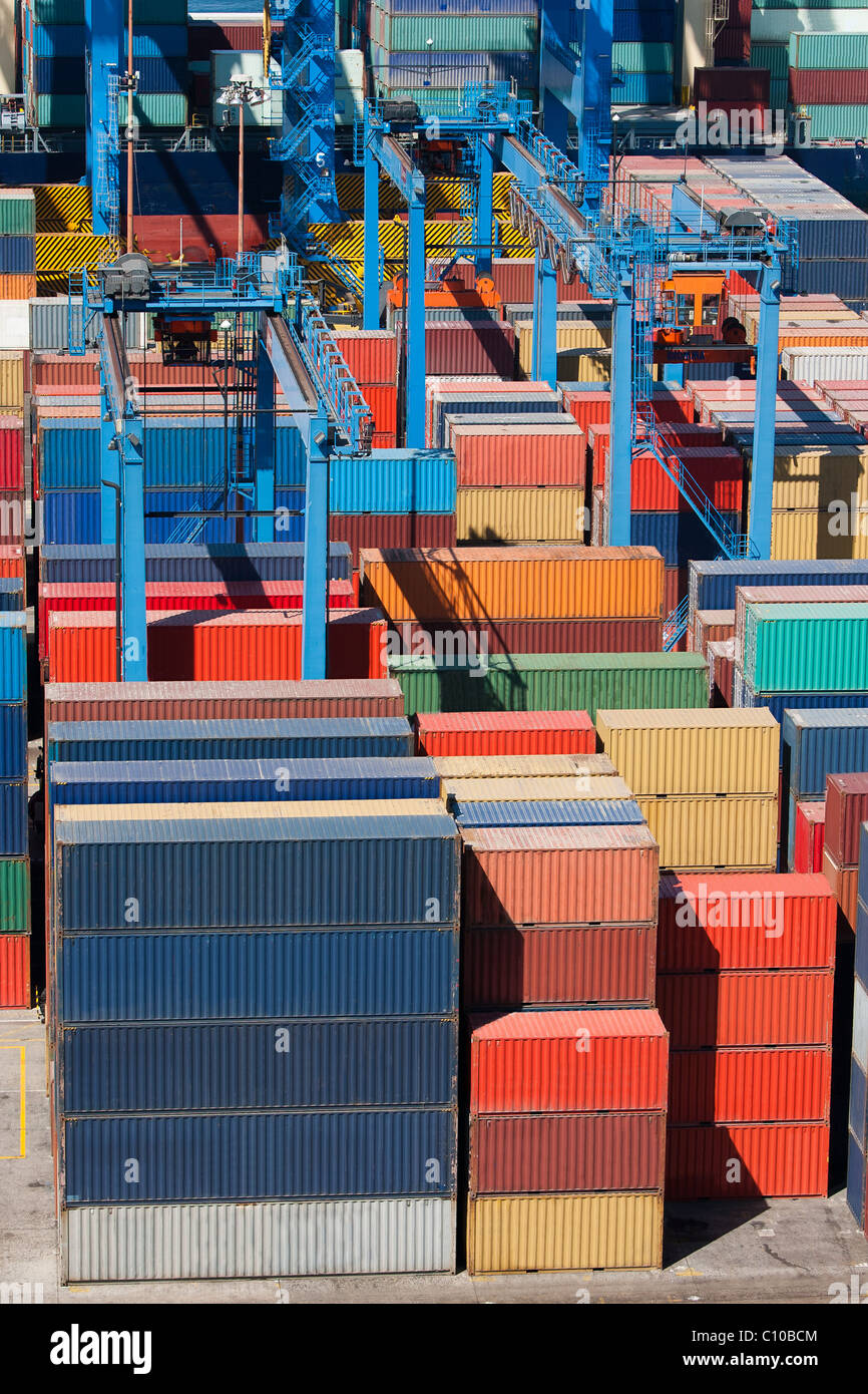 Cargo freight containers at the port awaiting shipment Stock Photo - Alamy
