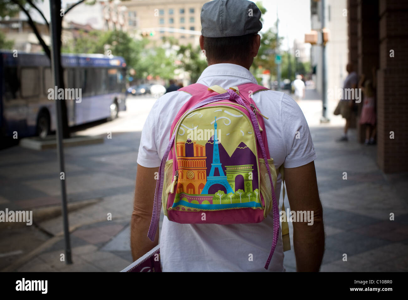 Child backpack rear view hi-res stock photography and images - Alamy