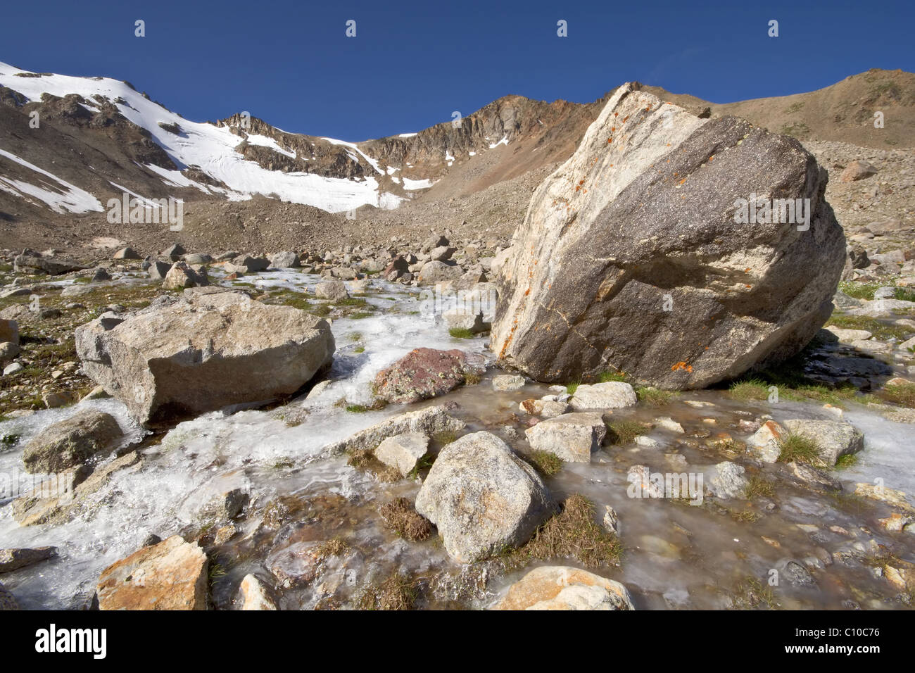 Icy river caucasus elbrus stone rock huge glacier cold hi-res stock ...