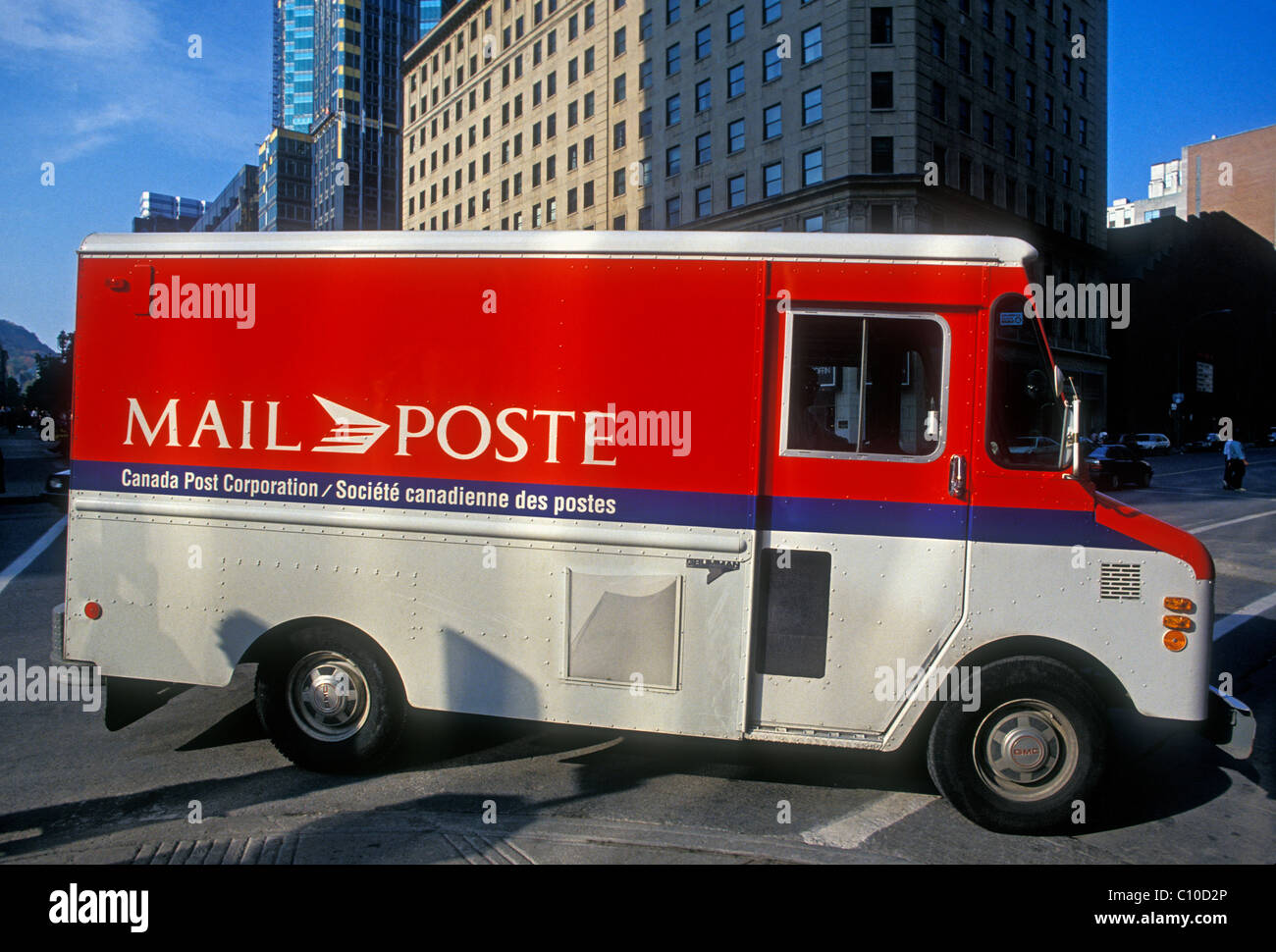 Mail truck postal service poste in the city of Montreal Quebec Province ...