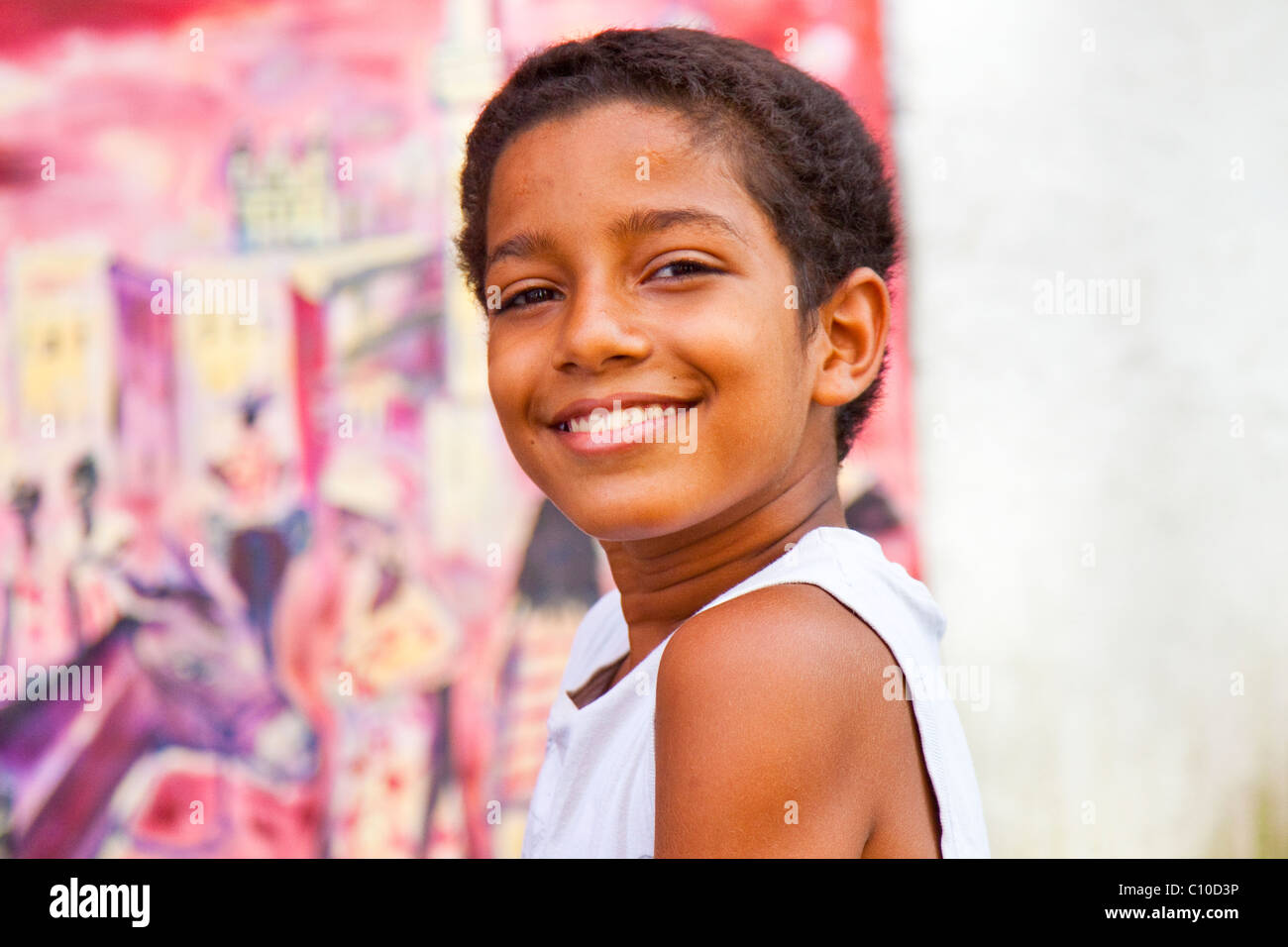 Brazilian boy in Pelourinho or the old town, Salvador, Brazil Stock ...