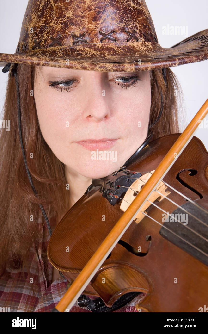 Country girl plays the viola Stock Photo - Alamy